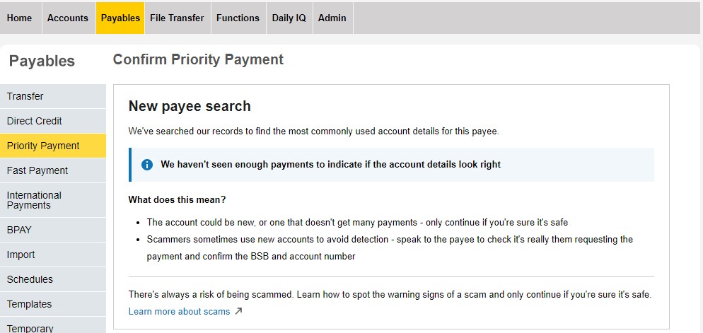 NameCheck for CommBiz