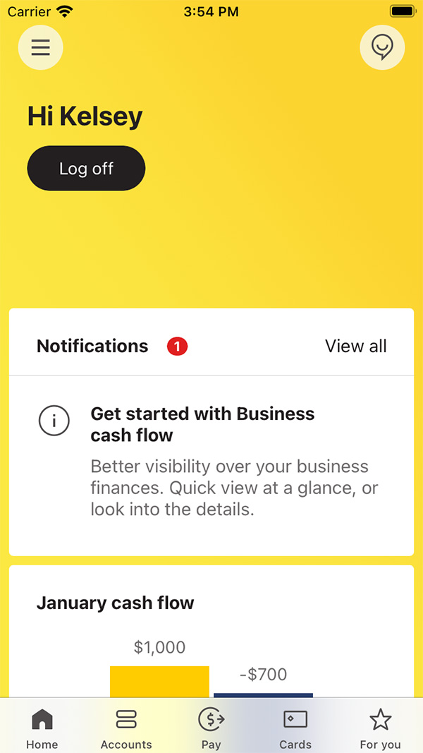 Business cash flow management tool - CommBank