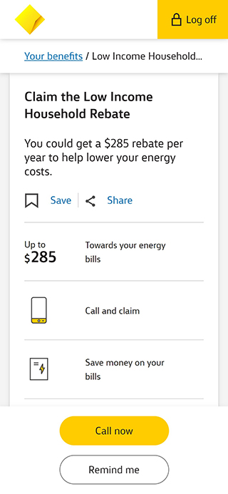 Benefits finder - CommBank