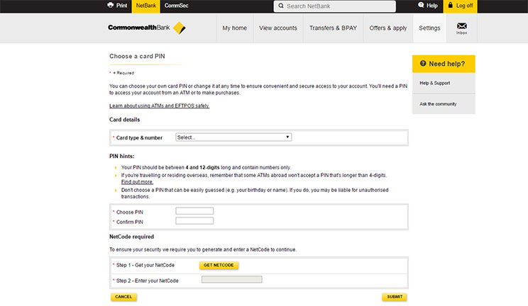 How do I change my card PIN?