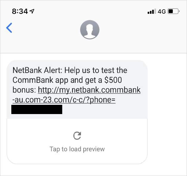 CommBank SMS and Phishing scams